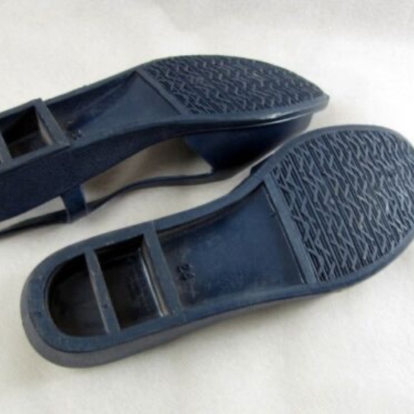 Sandek | Shoes | Sandek Blue White Plastic Wedge Sandals Mexico 24 Usa ...